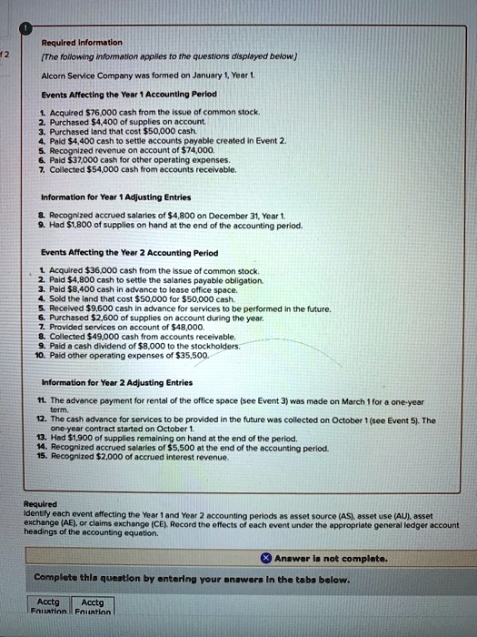 required information the following information applies to the questions ...