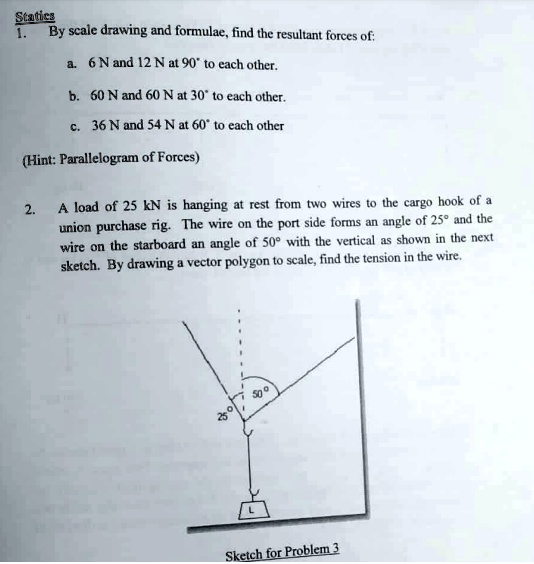 SOLVED:Statig By scale drawing and tormulae , find the resultant forces ...
