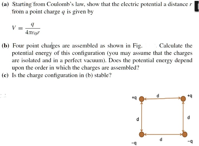 SOLVED: (a) Starting from Coulomb's law, show that the electric ...