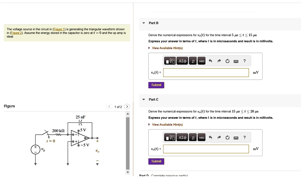 Solved The Voltage Source In The Circuit In Figure 1 Is Generating