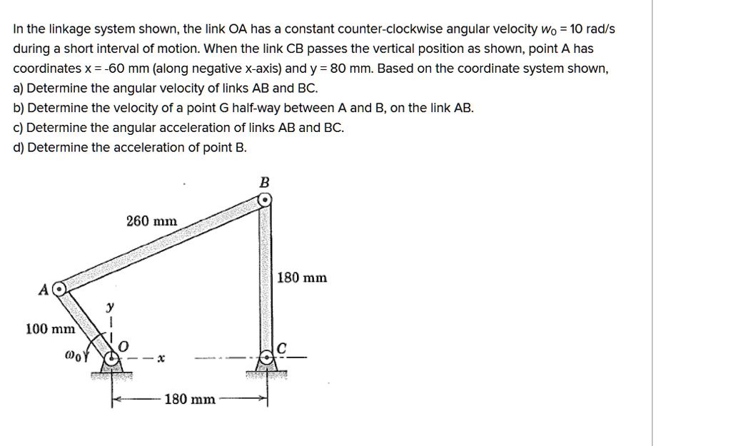 Solved In The Linkage System Shown The Link Oa Has A Constant Counter