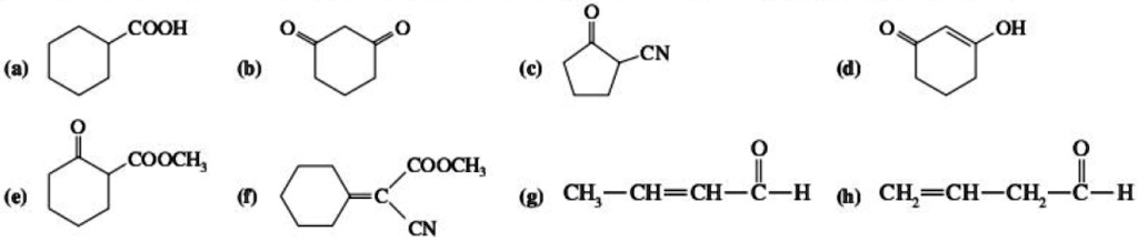 SOLVED: For each molecule shown below, (1) list the most acidic ...