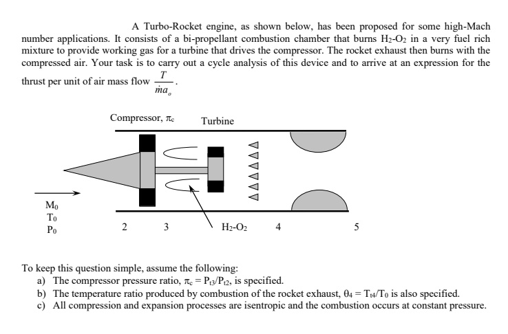 SOLVED: A Turbo-Rocket engine, as shown below, has been proposed for ...