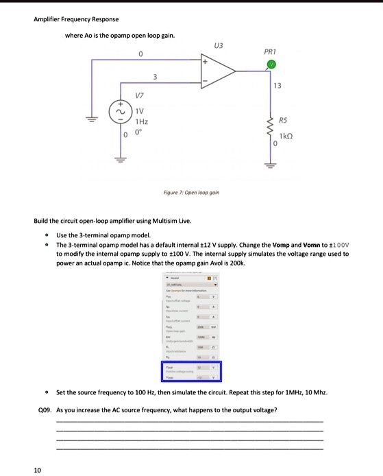 amplifier frequency response where ao is the opamp open loop gain u3 0 ...