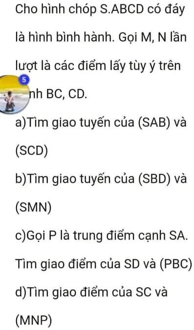 cho hinh chop sabcd co day ia hinh binh hanh goi m n ian luot ia cac diem lay tuy y tren nh bc ...