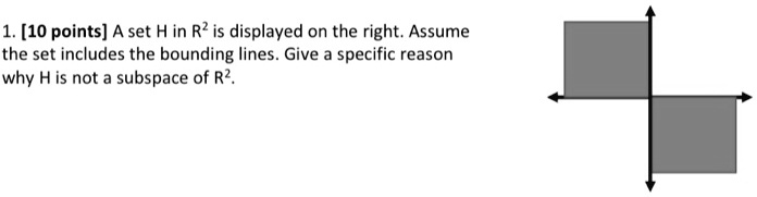 SOLVED:1. [10 points] A set H in R? is displayed on the right: Assume the set includes the ...