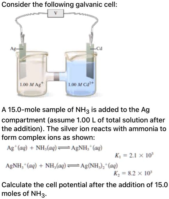 SOLVED: Consider the following galvanic cell: L.00 M Ae L.0 M CJ * A 15 ...