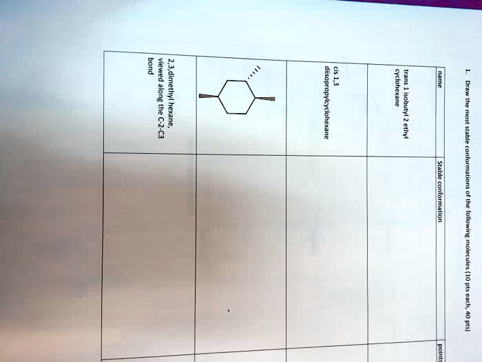SOLVED: ' Draw the most stable conformations of the following molecules'