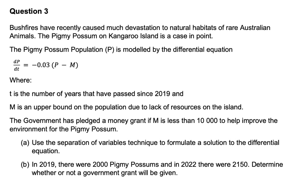 question 3 bushfires have recently caused much devastation to natural ...