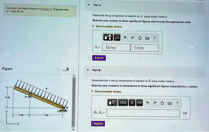 SOLVED: Consider the beam shown in Figure 8. Suppose that k = 650 N/m ...