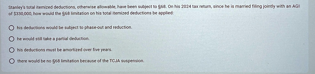 stanleys total itemized deductions otherwise allowable have been ...