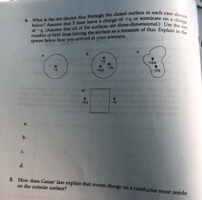 SOLVED: The closed surface in each case shown. What is the net electric ...