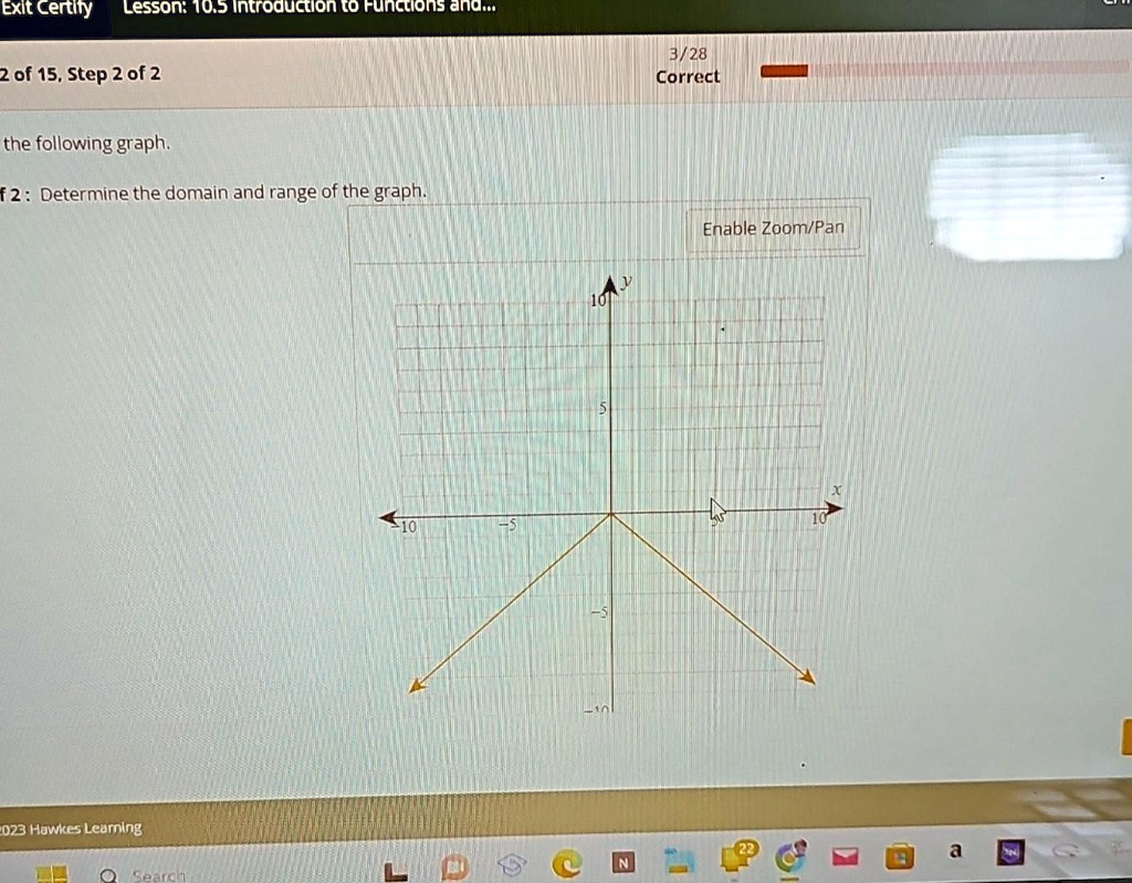 Exit Certify Lesson: 10.5 Introduction to Functions and... 3/28 Correct 2 of 15, Step 2 of 2 the ...