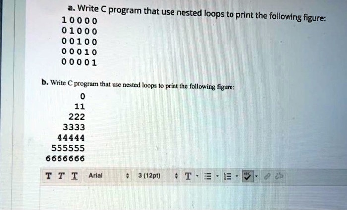 Solved Hello Can Anyone Help Me Solve It C Program A Write A C Program That Uses Nested 0569