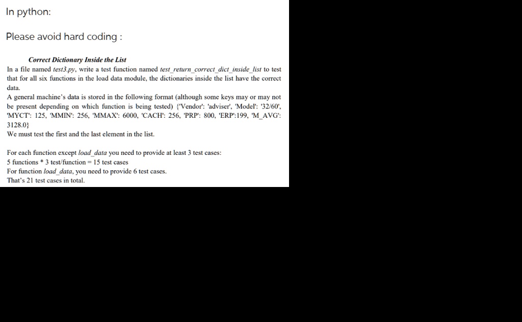Solved In Python Please Avoid Hard Coding Correct Dictionary Inside The List In A File Named 8267