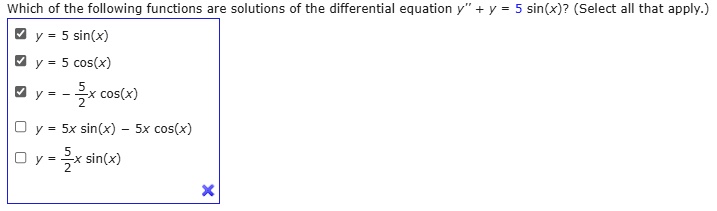 SOLVED: Which of the following functions are solutions of the ...