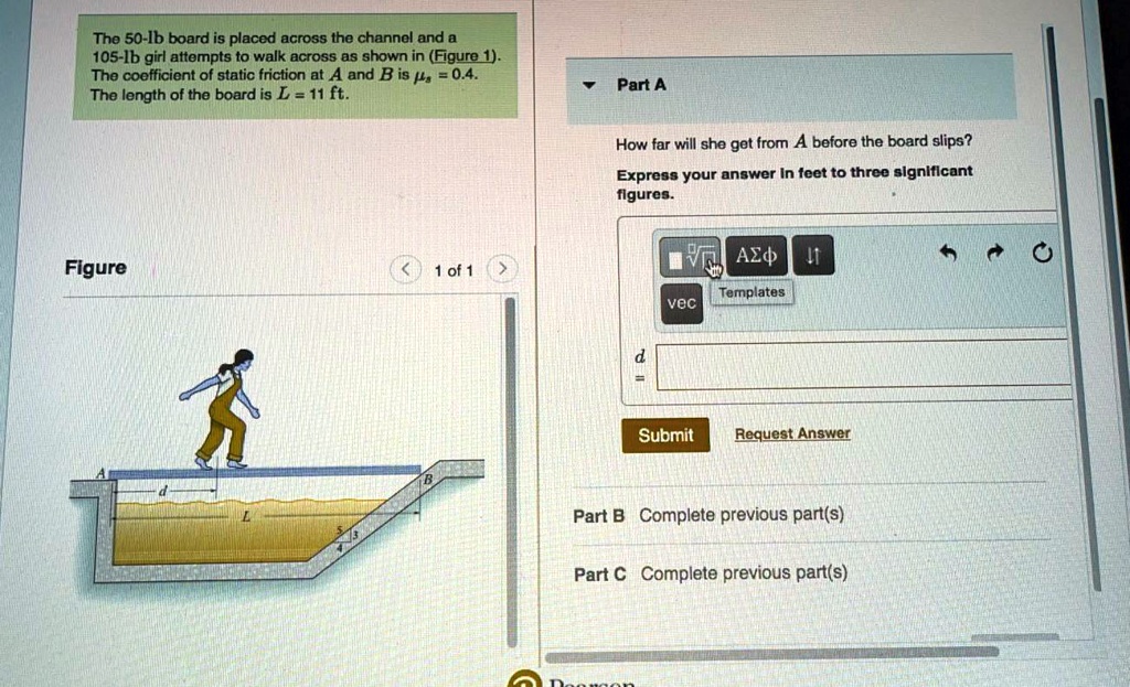The 50-lb board is placed across the channel and a 105-lb girl attempts ...