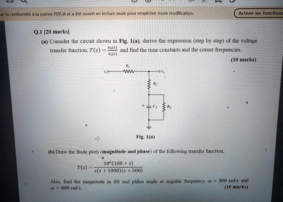 SOLVED: e la conformite a la norme PDF/A et a ete ouvert en lecture seule pour empecher toute ...