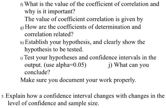 SOLVED:What is the value of the coefficient of correlation and why is it important? The value of ...