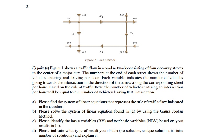 SOLVED: Figure Road network Points: Figure shows traffic flow in a road ...
