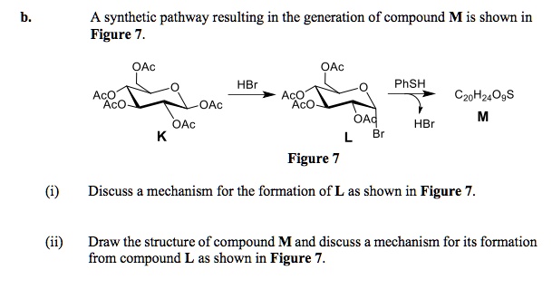 b. A synthetic pathway resulting in the generation of compound M is ...