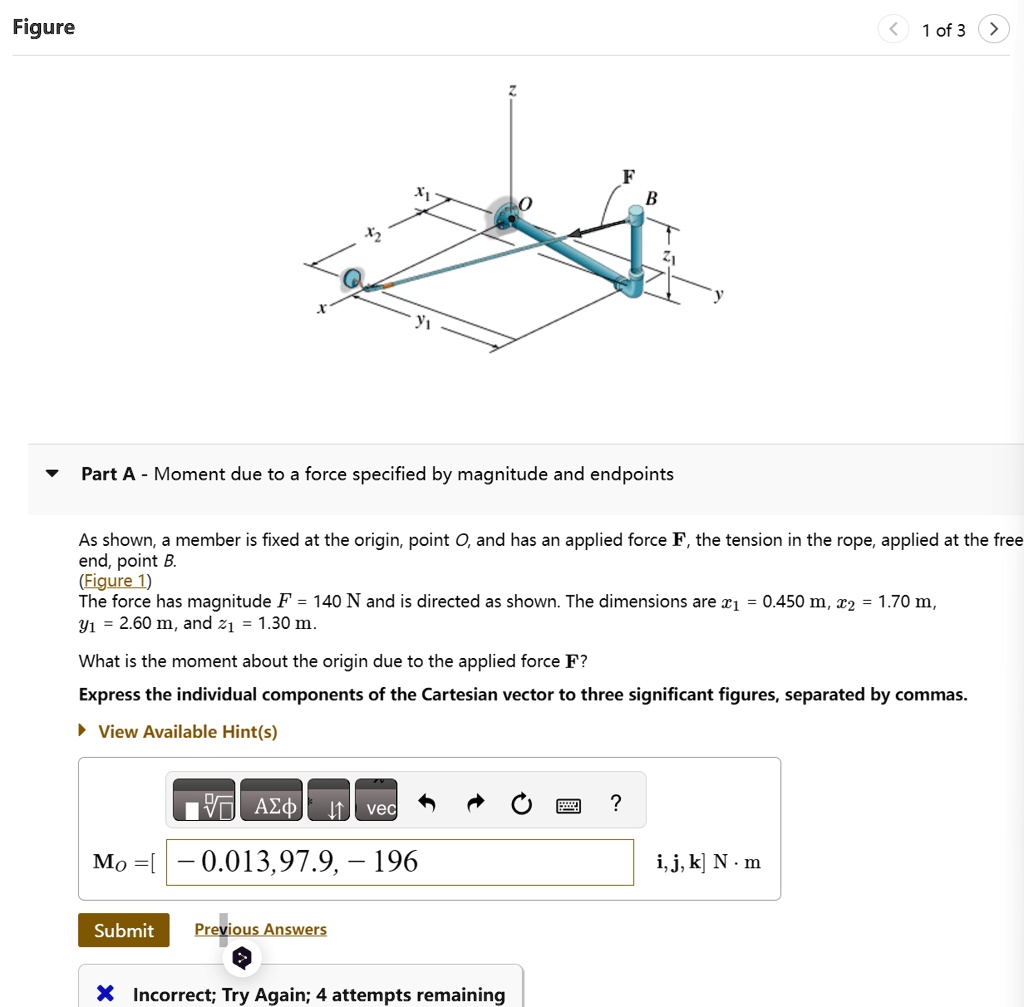 figure 1 of 3 part a moment due to a force specified by magnitude and ...