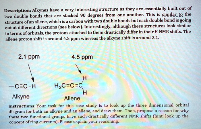 SOLVED:Description: Alkynes have very interesting structure as they are ...