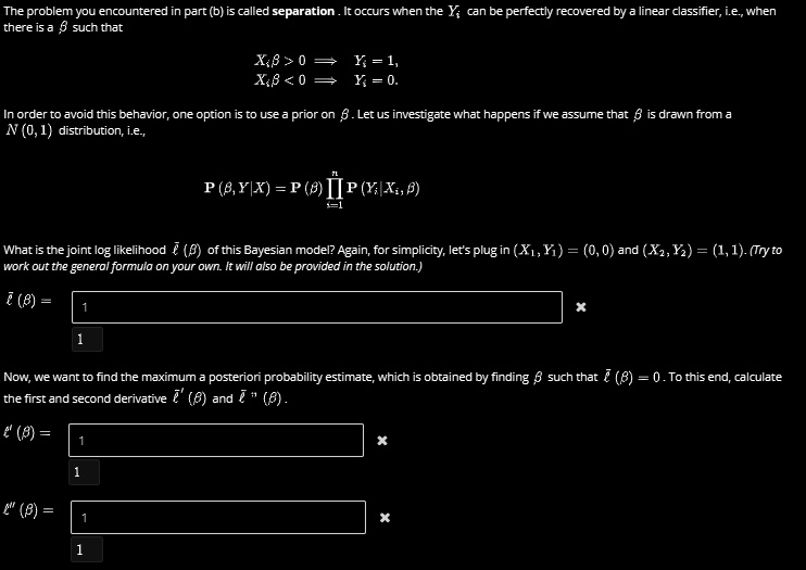 The problem you encountered in part (b) called separation occurs when ...