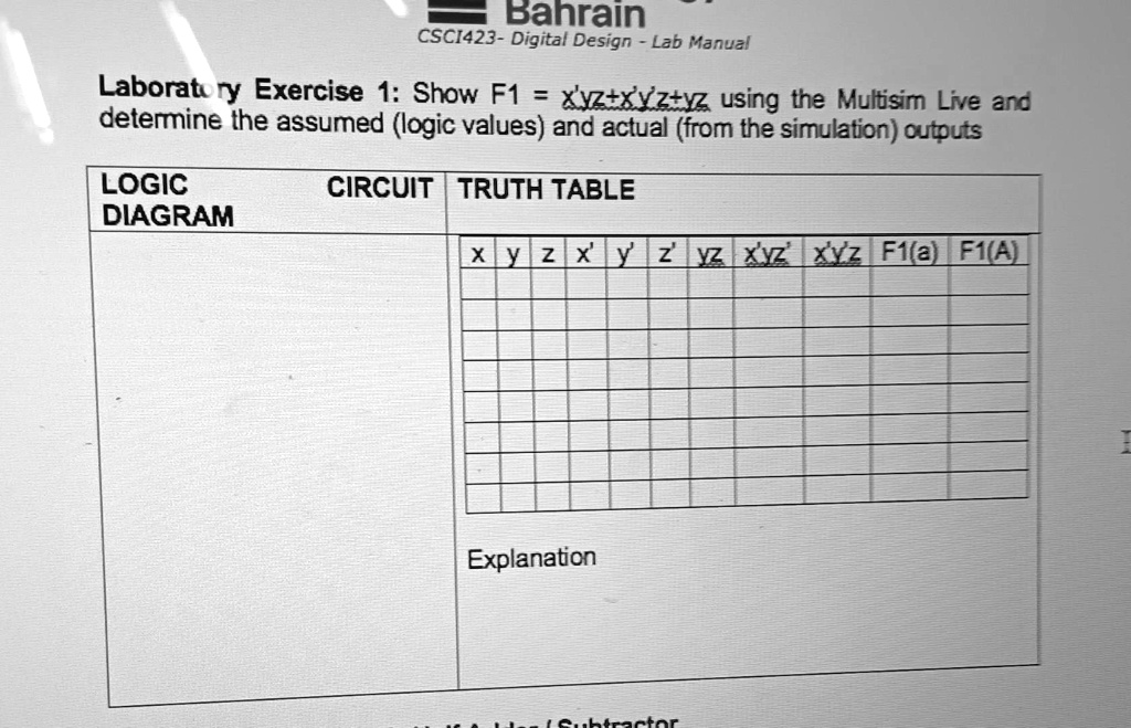 SOLVED: Texts: Bahrain CSCI423-Digital Design-Lab Manual Laboratory ... SOLVED: Texts: Bahrain CSCI423-Digital Design-Lab Manual Laboratory ...