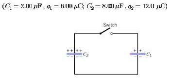 SOLVED: "The drawing shows two fully charged capacitors. The ...