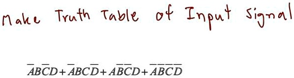 make truth table of input signal nak e truth table of input sijnal abcd ...