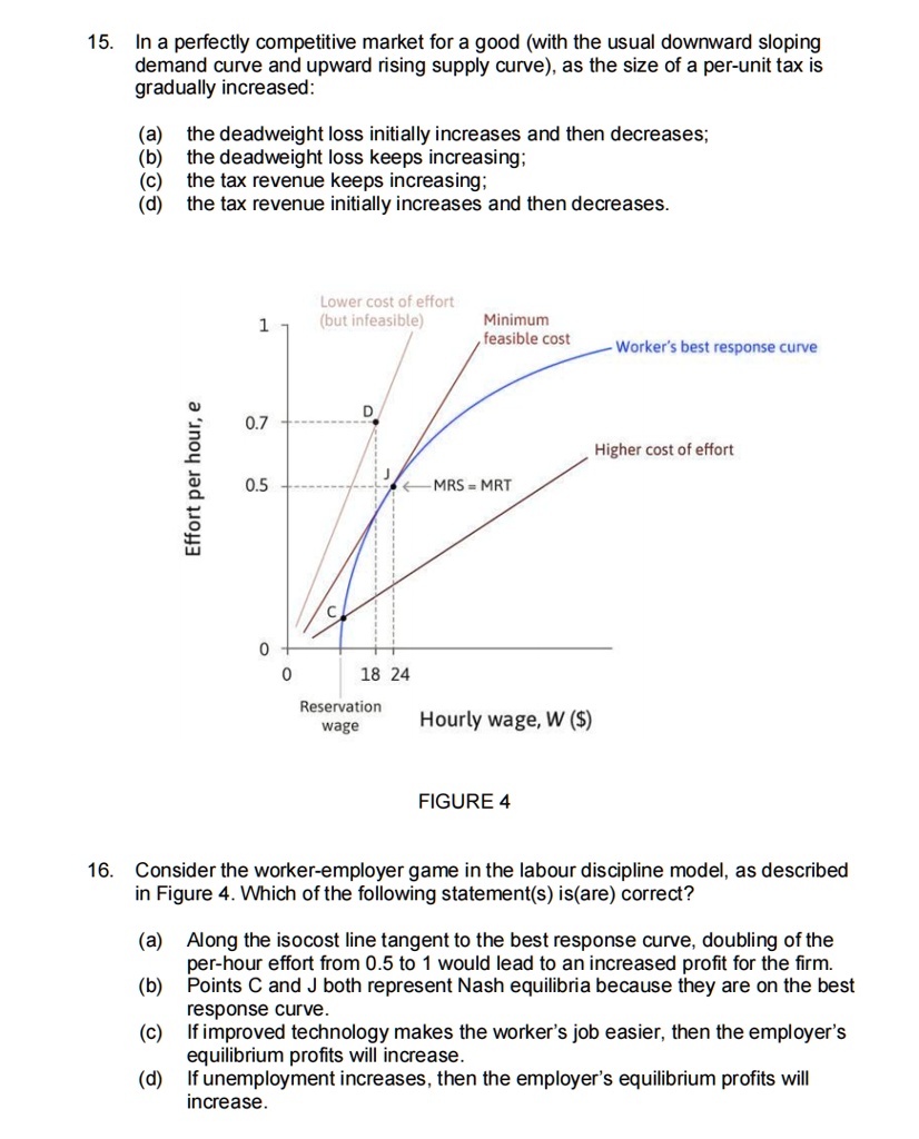 SOLVED: multiple choice 15. In a perfectly competitive market for a ...