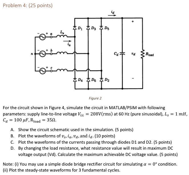 SOLVED: Problem 4: (25 points) Figure 2 For the circuit shown in Figure 4, simulate the circuit ...