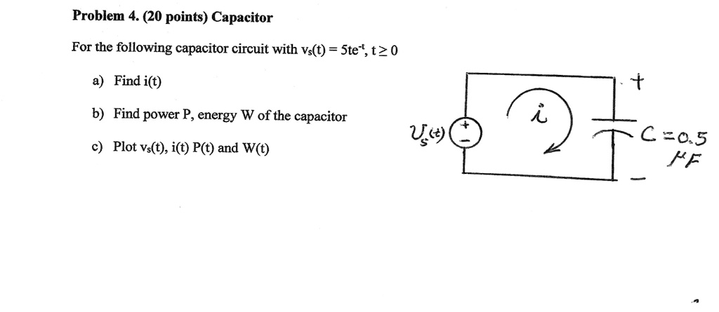 SOLVED: Problem 4. (20 points) Capacitor For the following capacitor ...