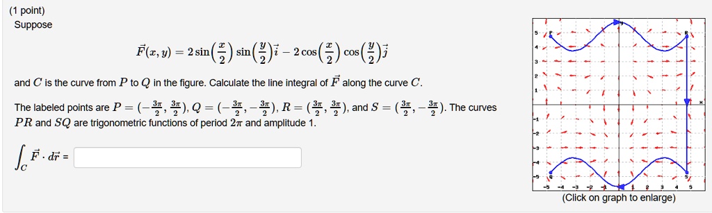 SOLVED: point) Suppose F(r,y) = 2sin sinC 2)i - 2cos( 2 cOS )j and C is ...
