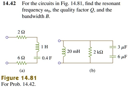 1442 for the circuits in fig1481find the resonant frequency wo the ...