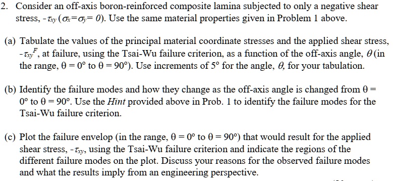 2. Consider an off-axis boron-reinforced composite lamina subjected to ...