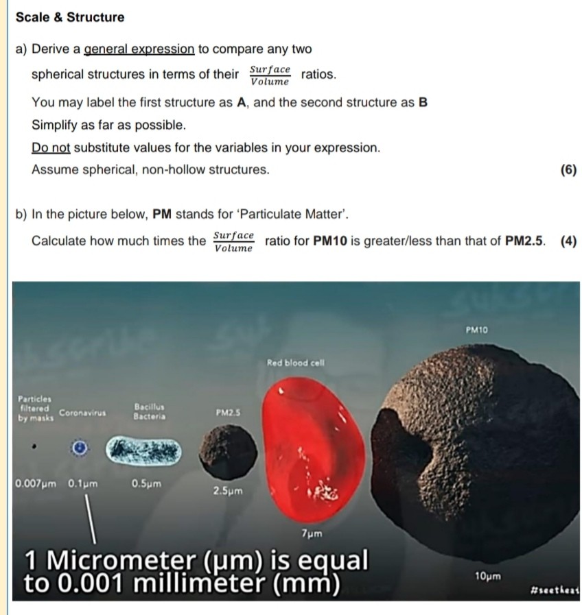 Scale & Structure a) Derive a general expression to compare any two ...