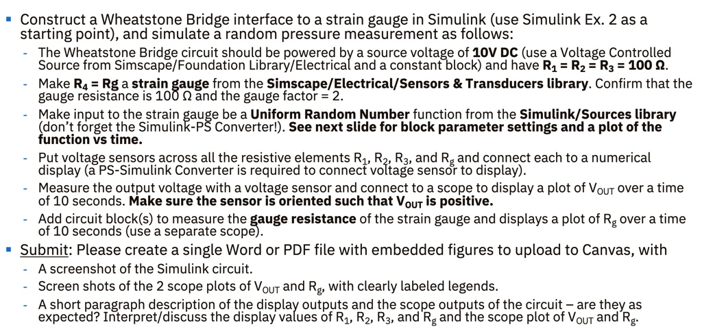 Construct a wheatstone bridge interface to a strain gauge in...