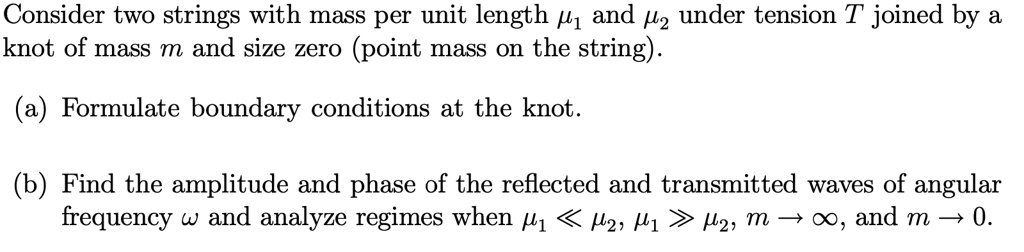 SOLVED: Consider two strings with mass per unit length , and ? under ...
