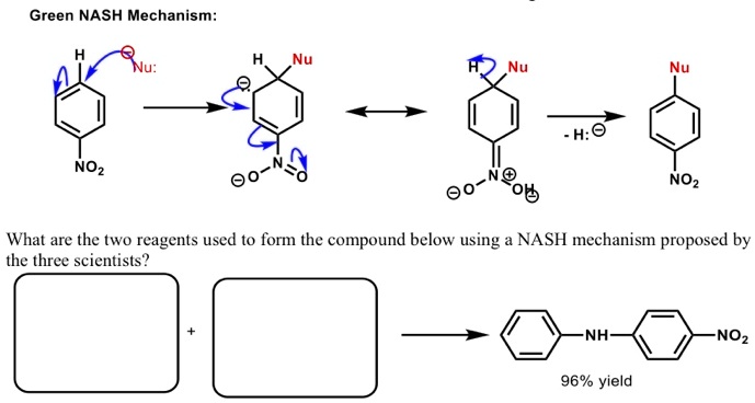 SOLVED: Green NASH Mechanism Nu: Nu H:@ NOz NOz What are the tWo ...
