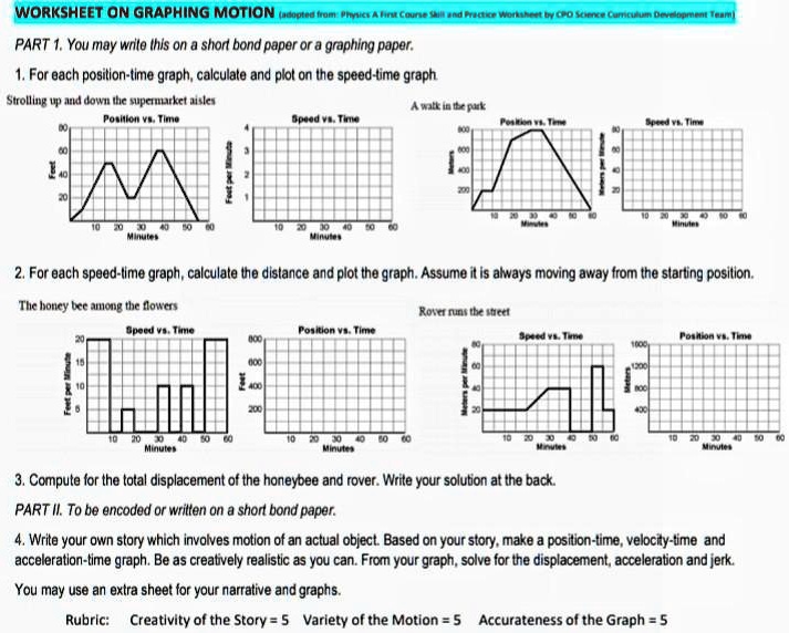 Graphing Motion Worksheet
