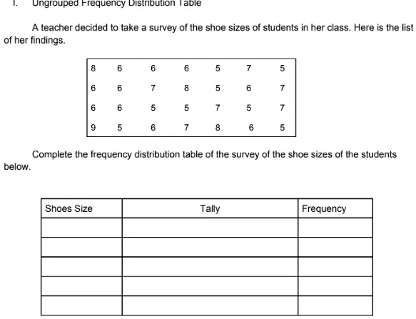1. Ungrouped Frequency Distribution Table A teacher decided to take a ...