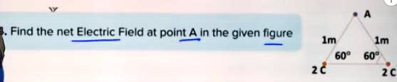 find the net electric field at point a in the given figure find the net ...