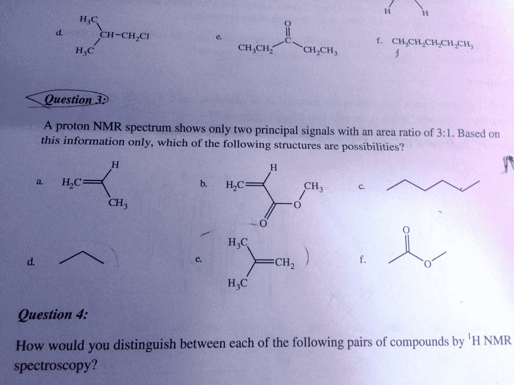 SOLVED: A proton NMR spectrum shows only two principal signals with an ...