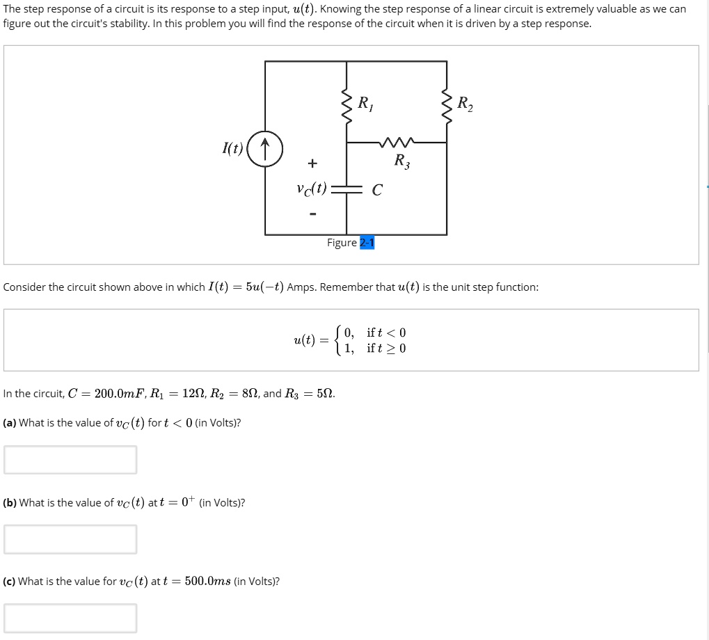SOLVED: The step response of a circuit is its response to a step input ...