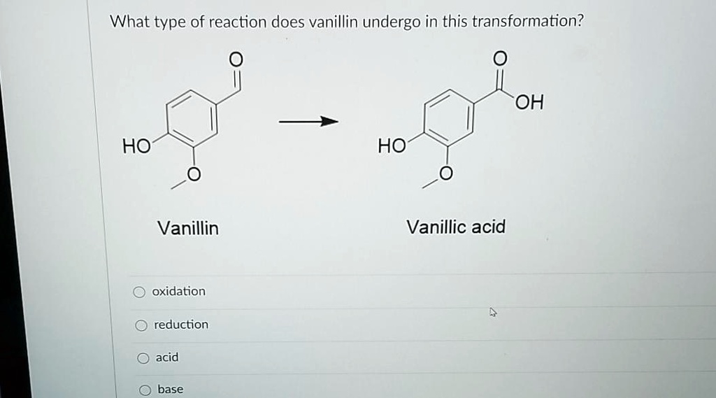 What type of reaction does vanillin undergo in this transformation? HO ...