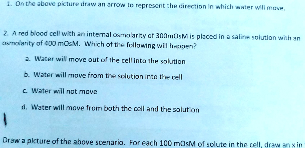1. On the above picture draw an arrow to represent the direction in which water will move. 2. A ...