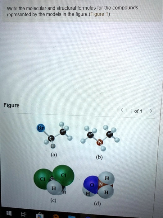 SOLVED: Write the molecular and structural formulas for the compounds represented by the models ...