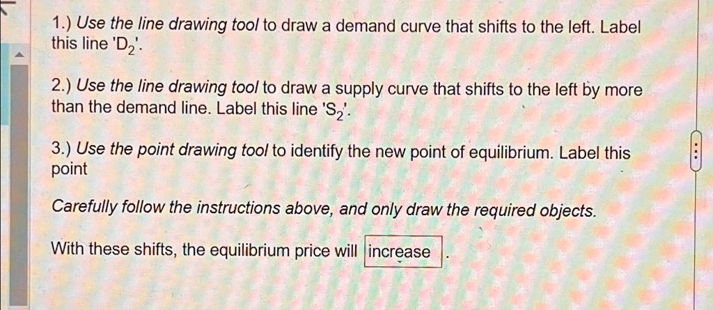 SOLVED: 1.) Use the line drawing tool to draw a demand curve that ...